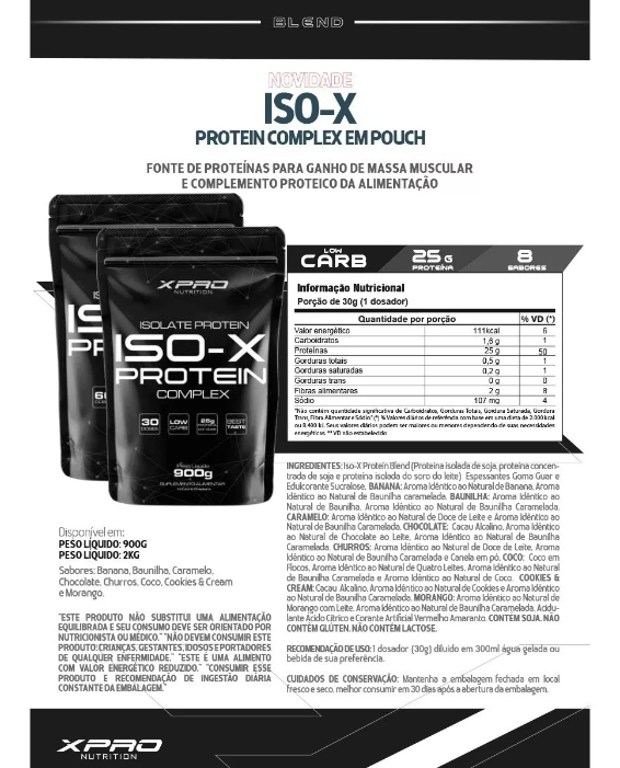 Iso-x Whey Protein 900g Xpro Nutrition – Araki Suplementos Atacado!